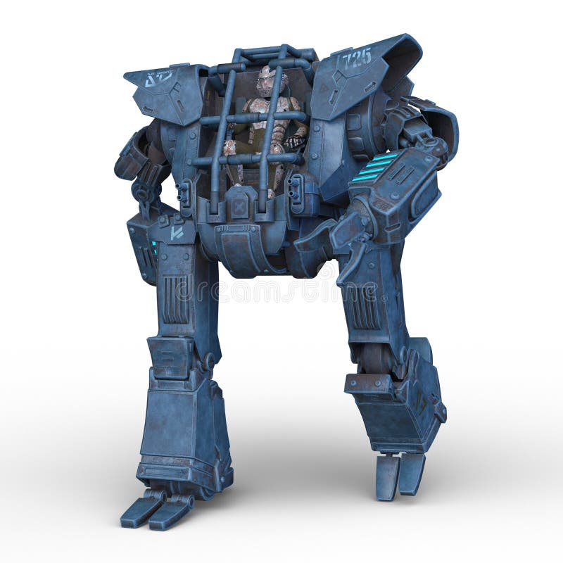 3D Rendering of a Person Carrier Robot Stock Illustration ...