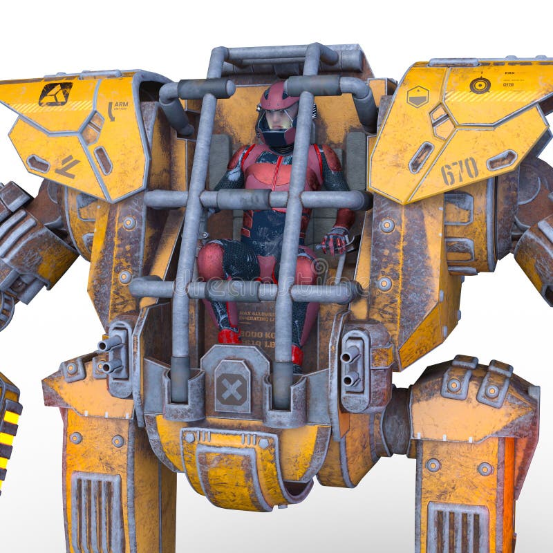 3D Rendering of a Person Carrier Robot Stock Illustration ...