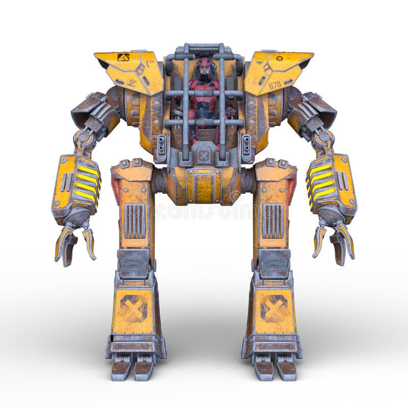 3D Rendering of a Person Carrier Robot Stock Illustration ...