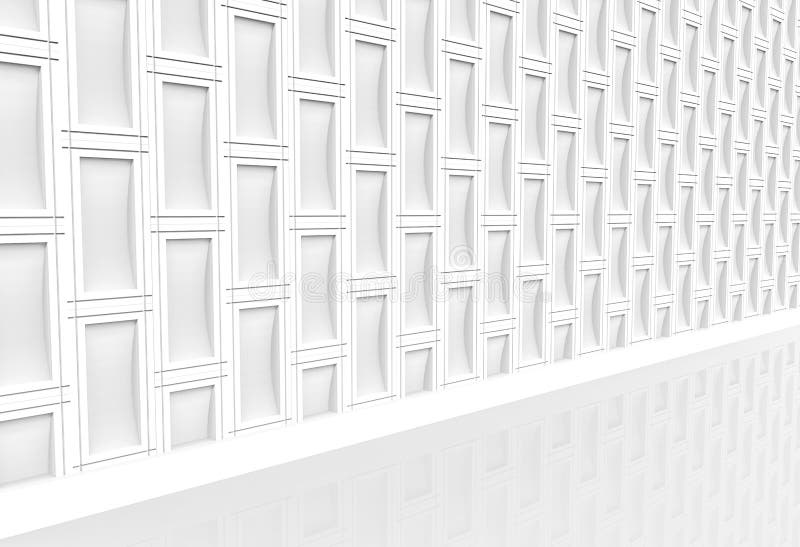 3d Rendering. Perspective View of Modern White Rectangle Brick Stack ...