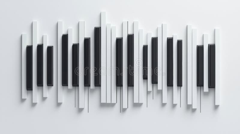 A 3D Rendering of a Piano Keyboard with Black and White Keys. Stock ...