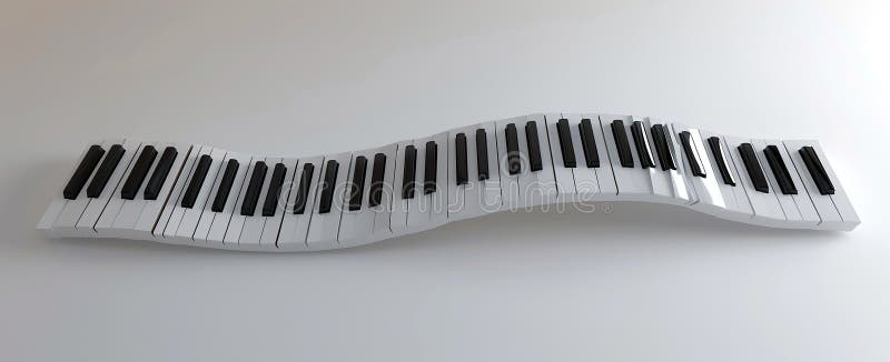 3D Rendering of Piano Keys on a White Background Stock Illustration ...