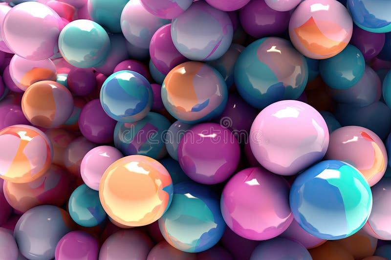 3d Rendering Picture of Colorful Balls. Abstract Wallpaper and ...