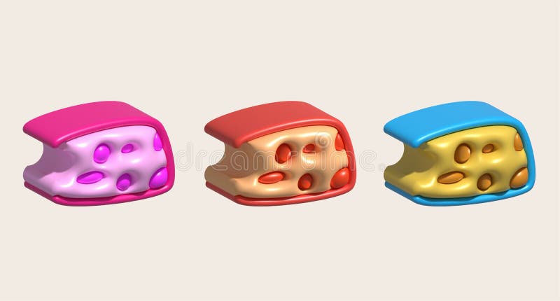 3d Rendering Piece of Cheese, Cheese Icon, Cheese Realistic Food Stock ...