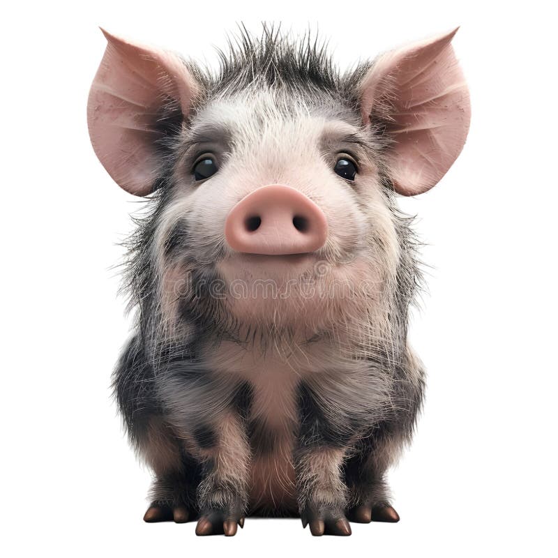 3D Rendering of a Pig Standing on Transparent Background - Ai Generated ...