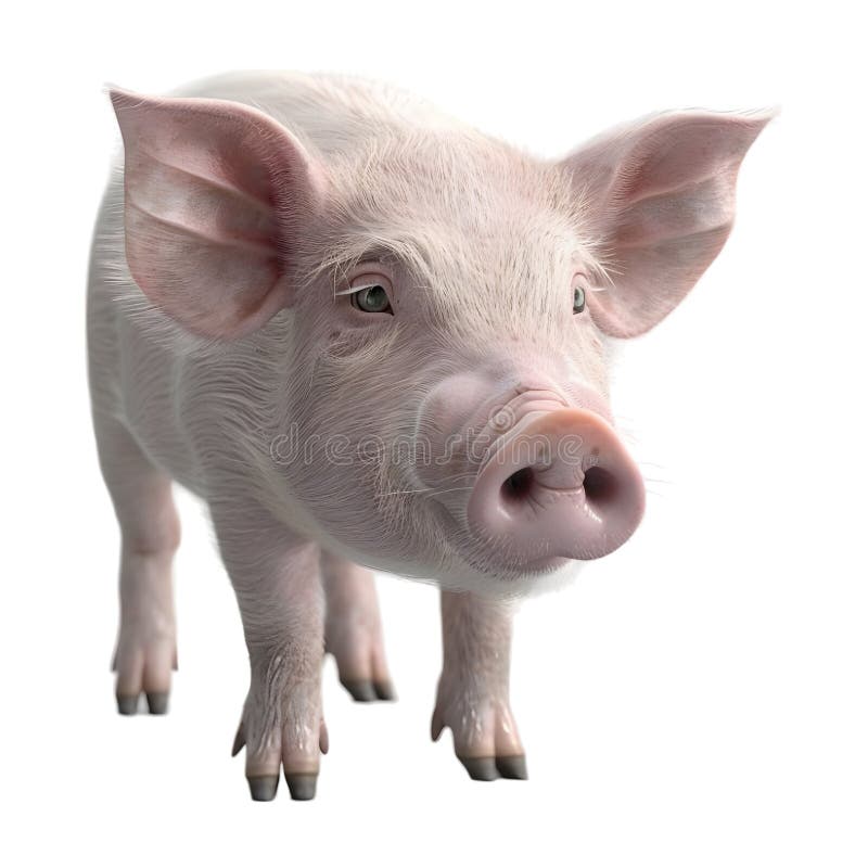 3D Rendering of a Pig Standing on Transparent Background - Ai Generated ...