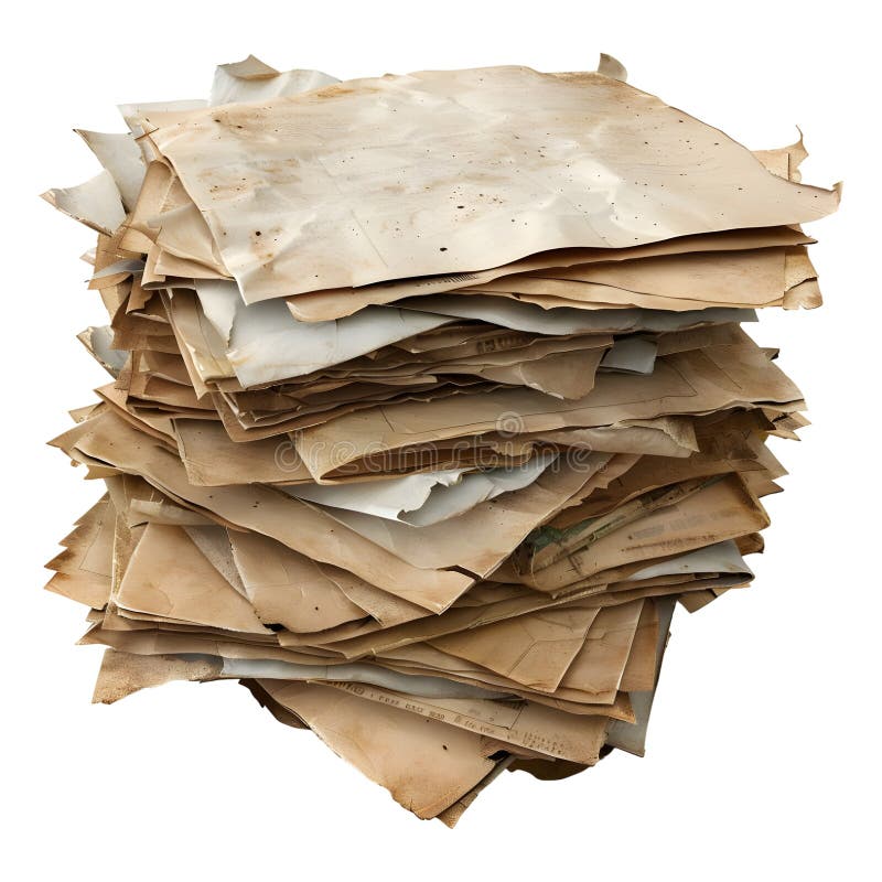 3D Rendering of a Pile of Card Board Pieces on Transparent Background ...