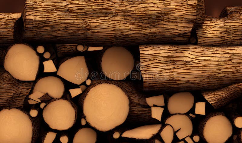 3d Rendering of a Pile of Cut Logs with Beautiful Texture on the Trunks ...