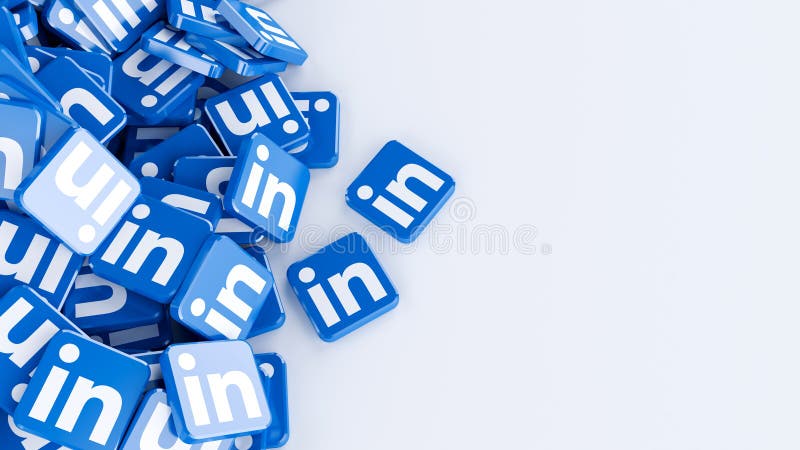 Linkedin Icons with Copy Space Editorial Image - Image of network ...
