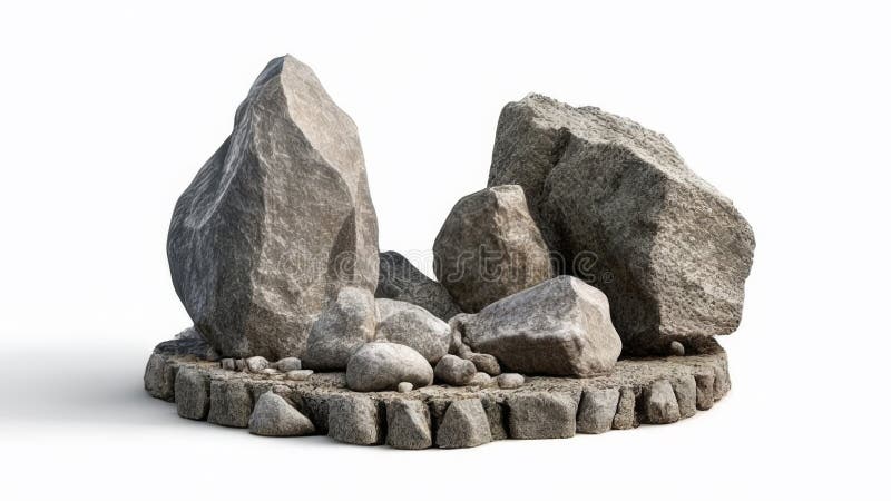 3d Rendering of a Pile of Stones Isolated in White Studio Background ...