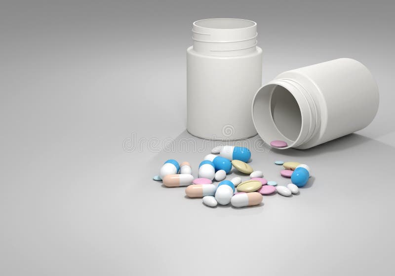 3d Rendering of Pills with Dietary Supplements Stock Illustration ...