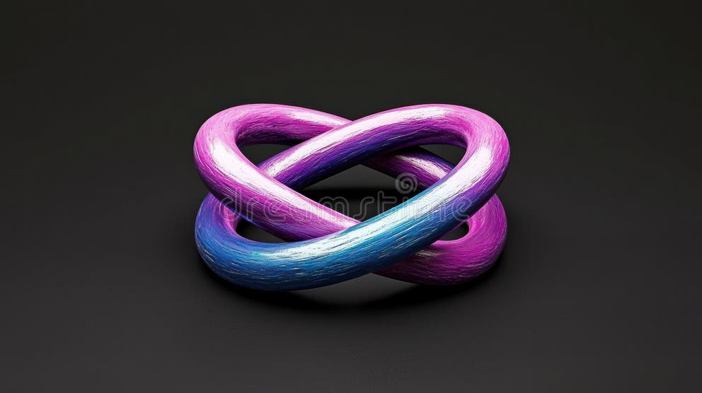 A 3D Rendering of a Pink and Blue Intertwined Loop. Stock Illustration ...