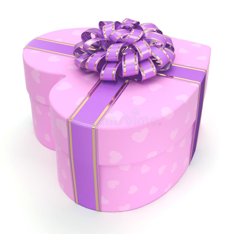 3D Rendering Pink Box Heart Stock Illustration - Illustration of gift ...