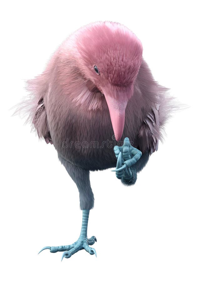 3D Rendering Pink Crow on White Stock Illustration - Illustration of ...