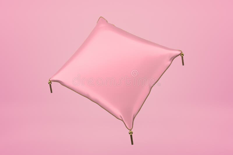 3d Rendering of Pink Cushion on Pink Background Stock Image - Image of ...