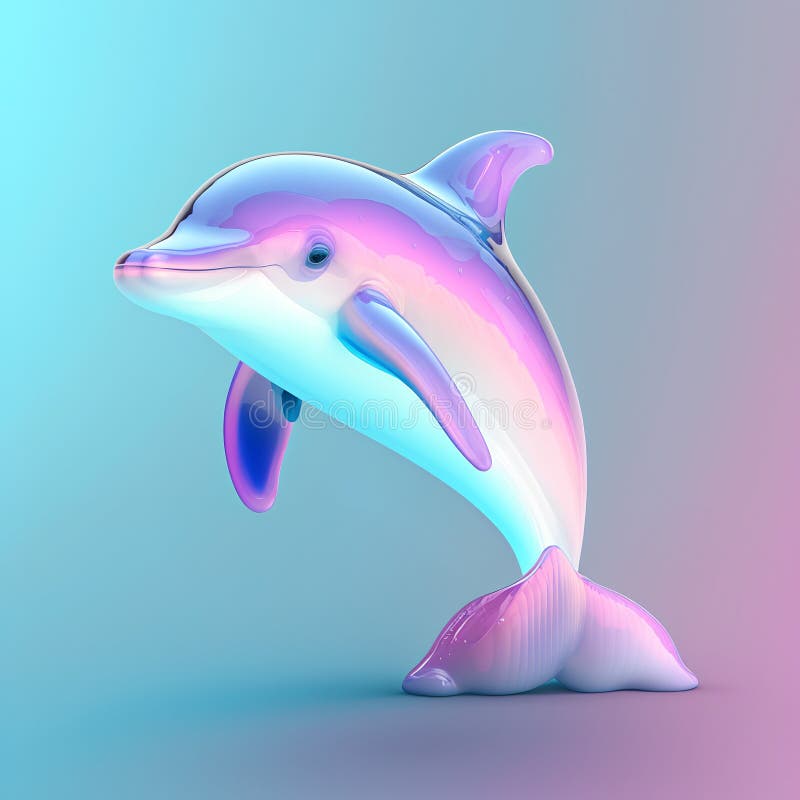 D rendering. Pink dolphin stock illustration. Illustration of dolphins ...