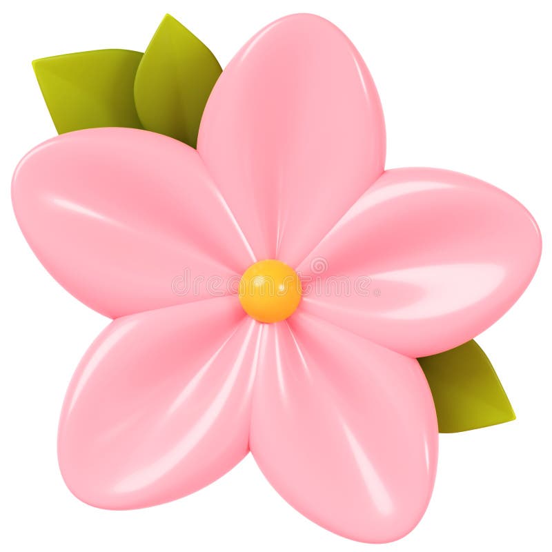 3D Rendering. Pink Flower Isolated on Background Stock Illustration ...