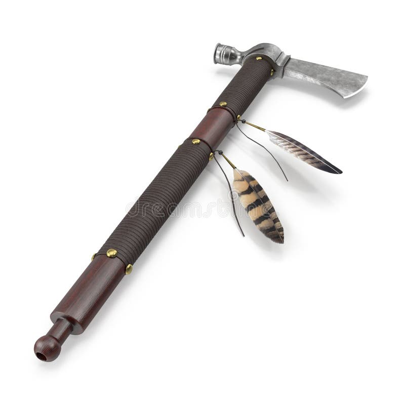 Iroquois Warrior with Pipe Tomahawk Stock Illustration - Illustration ...