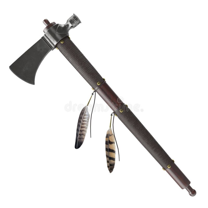 Iroquois Warrior with Pipe Tomahawk Stock Illustration - Illustration ...