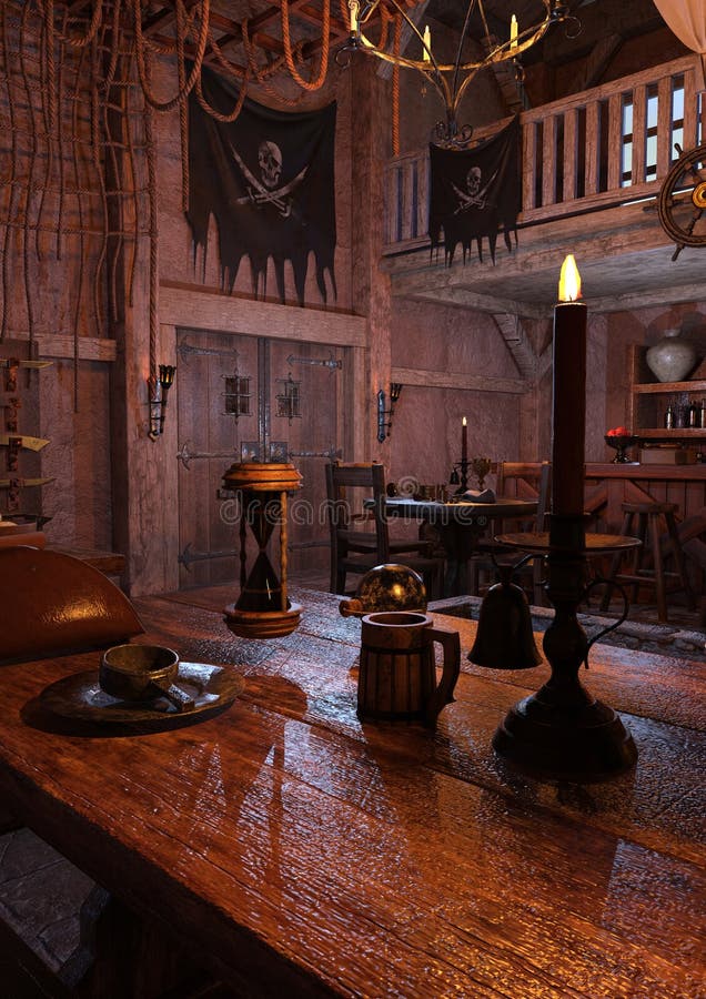 3D Rendering Pirate Bar stock illustration. Illustration of adventure ...