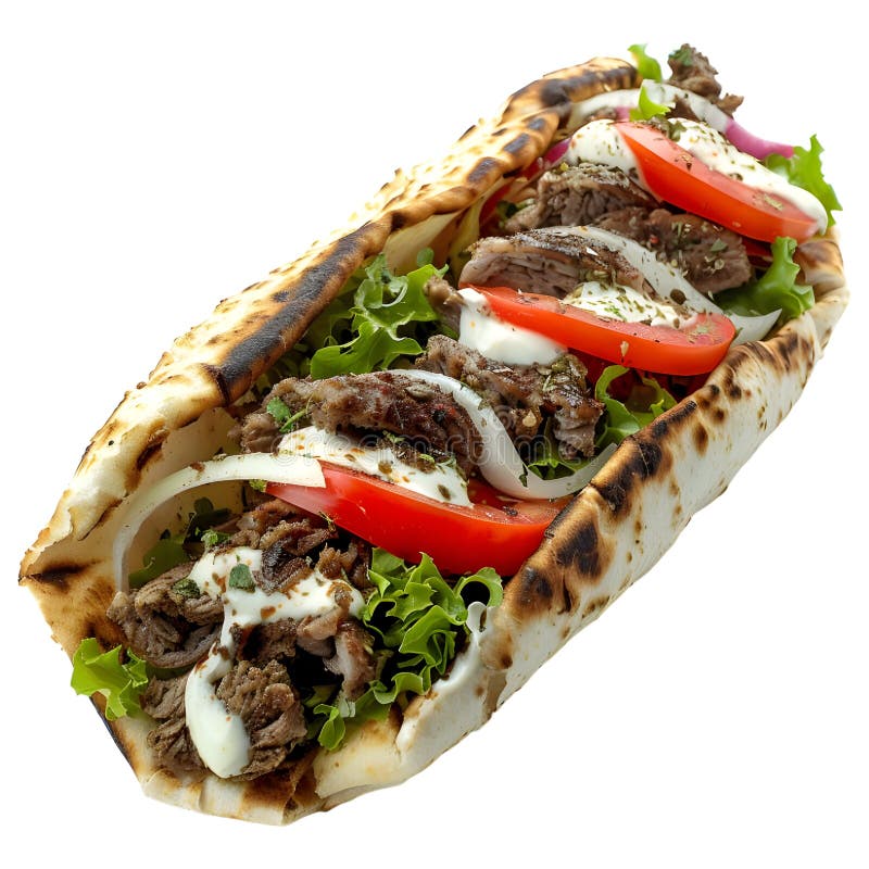 3D Rendering of a Pita Break Shawarma or Wrap on Transparent Background ...