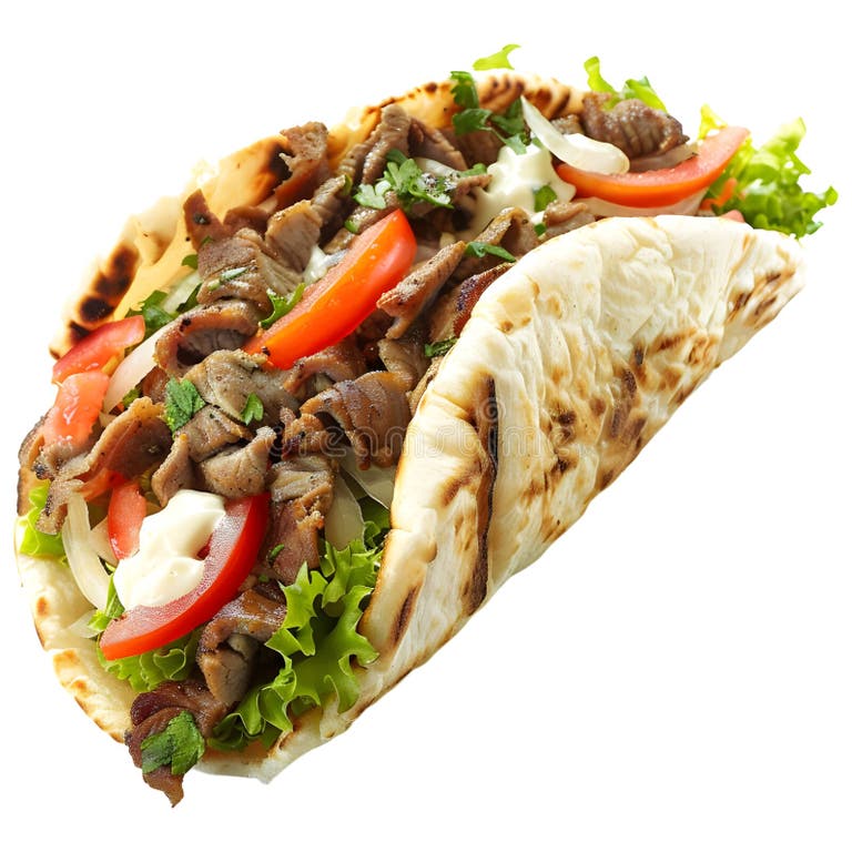 3D Rendering of a Pita Break Shawarma or Wrap on Transparent Background ...