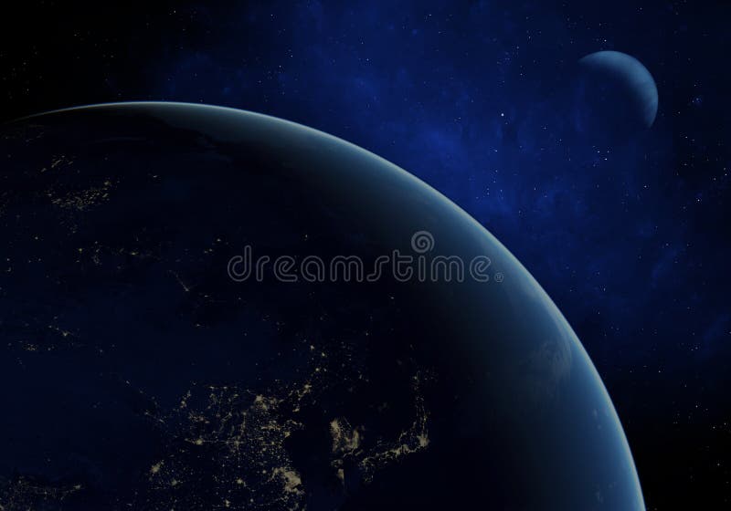 3d Rendering: Planet Earth in Outer Space. Imaginary View of Planet ...