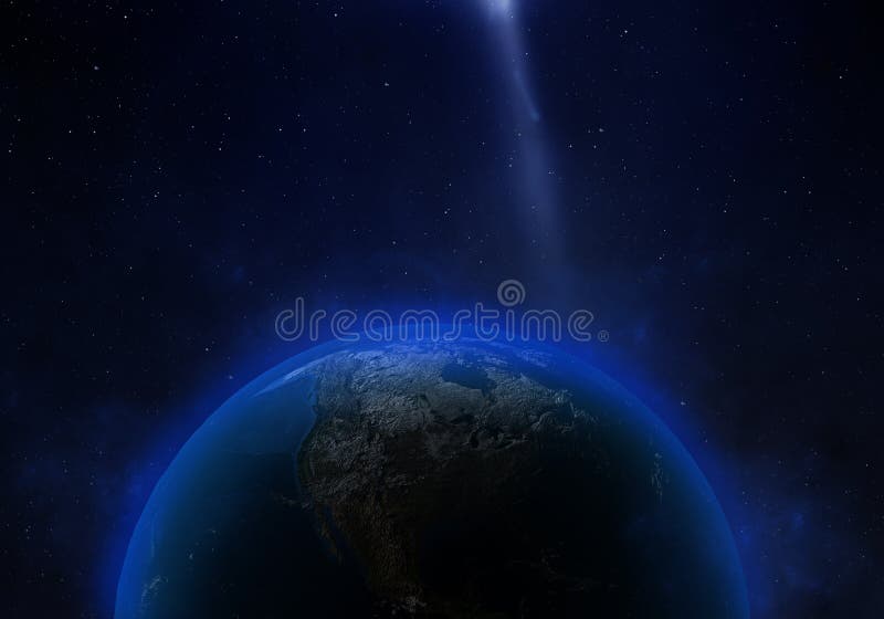 3d Rendering: Planet Earth in Outer Space. Imaginary View of Planet ...