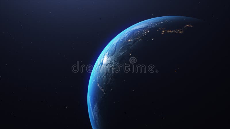 3D Rendering of the Planet Earth in the Starry Galaxy Stock ...