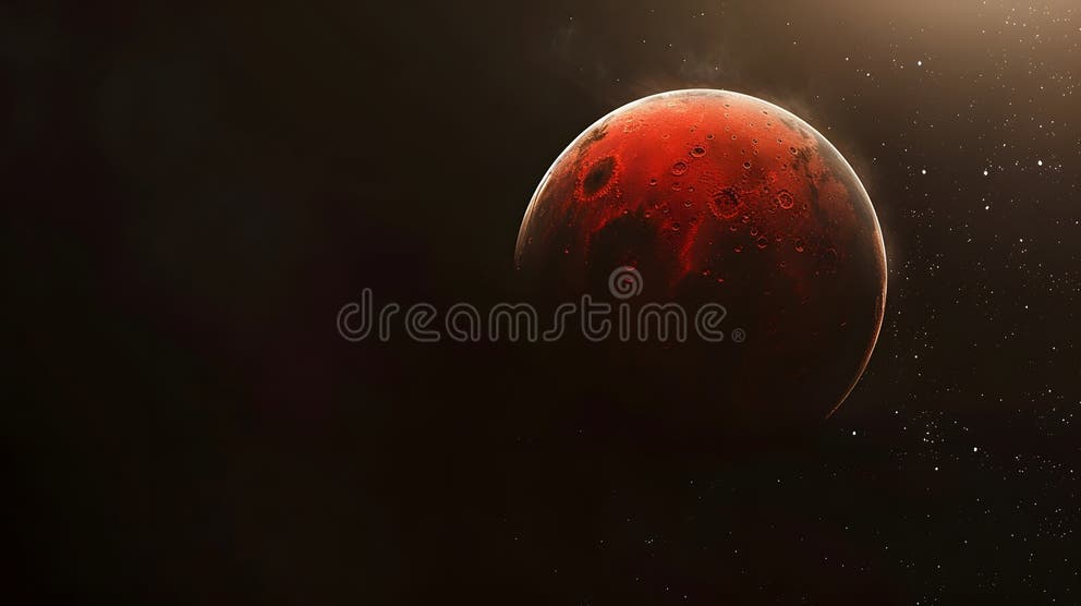 Realistic 3D Render of Mars Planet in Space Stock Illustration ...