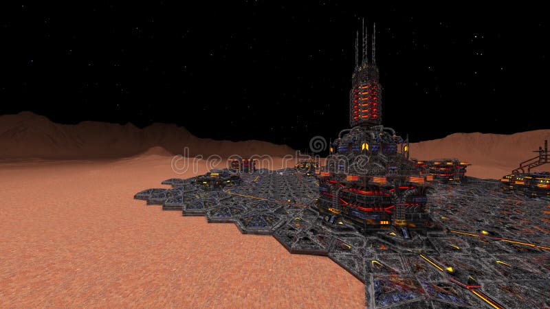 3D Rendering of the Planetary Exploration Base Stock Illustration ...