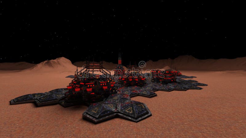3D Rendering of the Planetary Exploration Base Stock Illustration ...