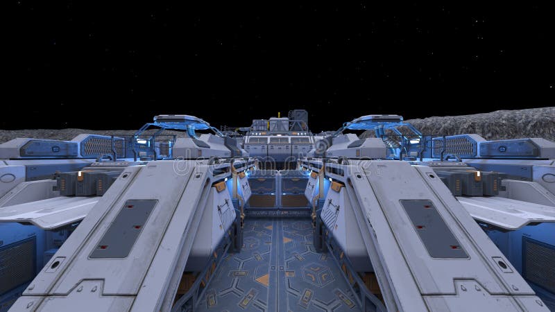 3D Rendering of the Planetary Exploration Base Stock Illustration ...