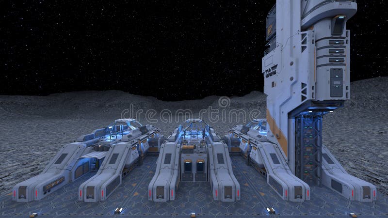 3D Rendering of the Planetary Exploration Base Stock Illustration ...