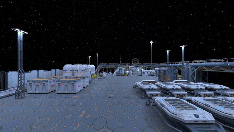 3D Rendering of the Planetary Exploration Base Stock Illustration ...