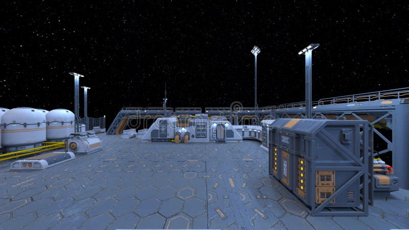3D Rendering of the Planetary Exploration Base Stock Illustration ...
