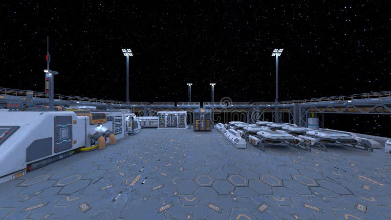 3D Rendering of the Planetary Exploration Base Stock Illustration ...