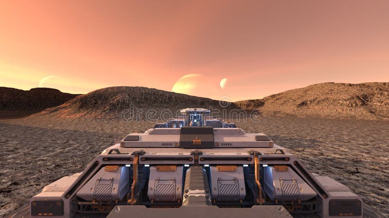 3D Rendering of the Planetary Exploration Base Stock Illustration ...