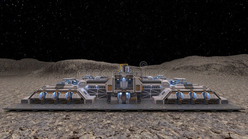 3D Rendering of the Planetary Exploration Base Stock Illustration ...