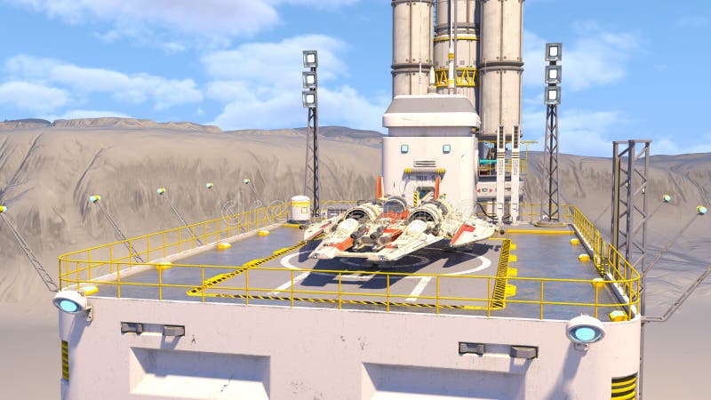 3D Rendering of the Planetary Exploration Base Stock Illustration ...