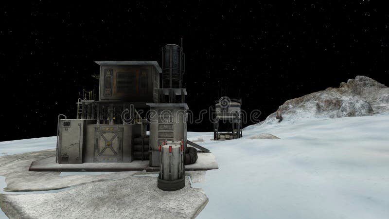3D Rendering of the Planetary Exploration Base Stock Illustration ...