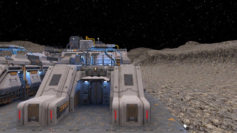 3D Rendering of the Planetary Exploration Base Stock Illustration ...