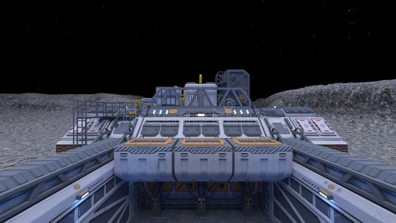 3D Rendering of the Planetary Exploration Base Stock Illustration ...