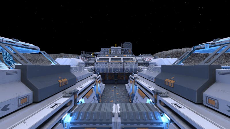 3D Rendering of the Planetary Exploration Base Stock Illustration ...