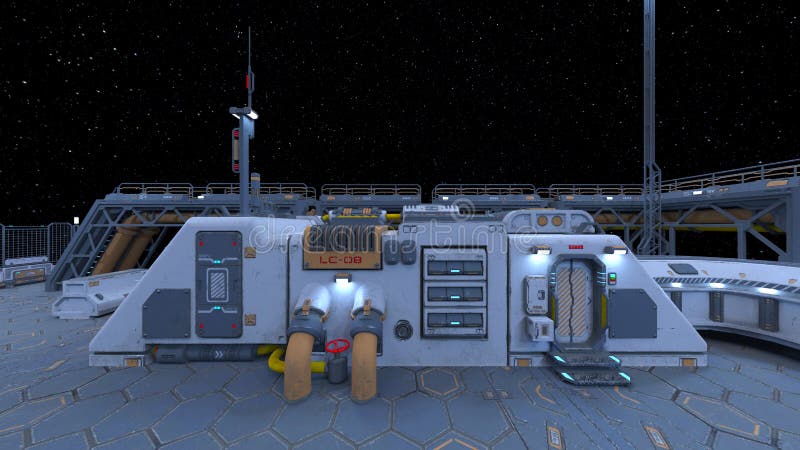 3D Rendering of the Planetary Exploration Base Stock Illustration ...