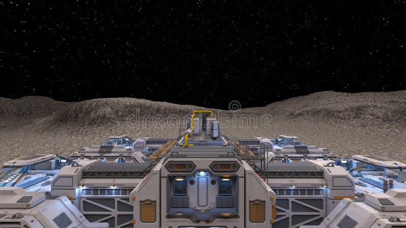3D Rendering of the Planetary Exploration Base Stock Illustration ...
