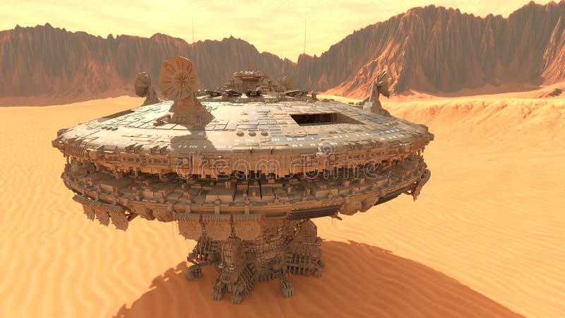 3D Rendering of the Planetary Exploration Base Stock Illustration ...
