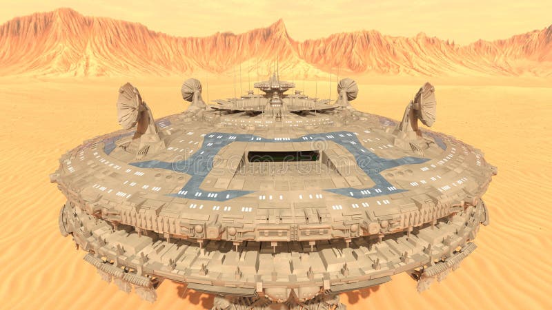 3D Rendering of the Planetary Exploration Base Stock Illustration ...