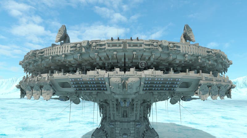 3D Rendering of the Planetary Exploration Base Stock Illustration ...