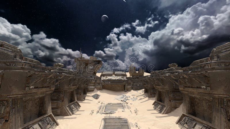 3D Rendering of the Planetary Exploration Base Stock Illustration ...